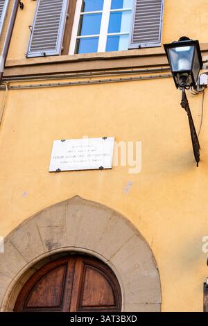 Commemorative plaque on the house where Russian novelist Fyodor ...
