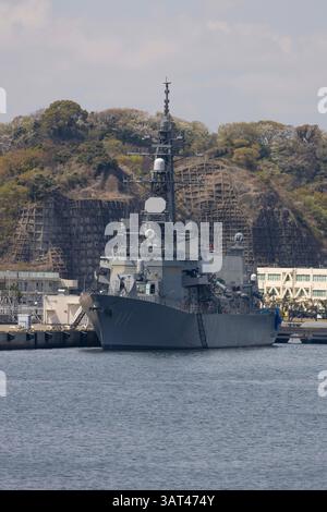 Japanese warship inside the Japan Maritime Self-Defense Force naval ...