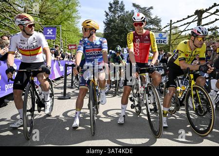 Belgian Dylan Teuns of Cofidis pictured after a fall during the men ...