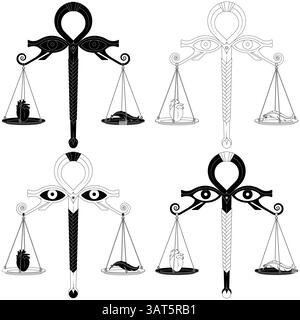 Ancient Egyptian scales of the judgement of Osiris. Anubis scales ...
