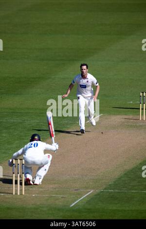 Tom Haines of Sussex in bowling action during day two of the Rothesay ...