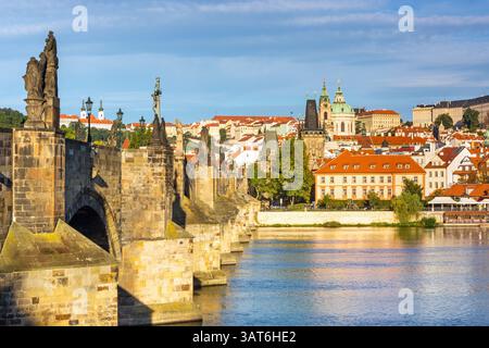 in front, prague, tower, bridge, history, center, stare, old, city ...