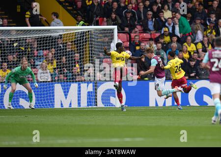 Zian Flemming of Burnley scores to make it 0-2 during the Premier ...