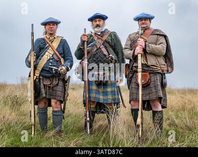 Scottish soldiers in a reenactment of the Jacobite rising of 1745 in ...