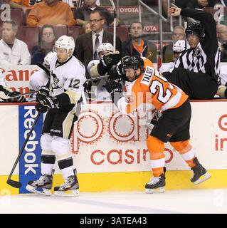 The Philadelphia Flyers' Max Talbot falls down against New York ...