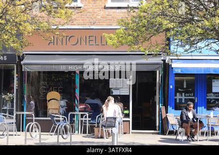 Cafes on parade on High Street in trendy Penge, SE20, London, UK Stock ...