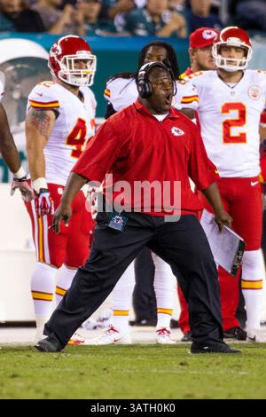 Kansas City Chiefs running backs coach Todd Pinkston arrives at the ...