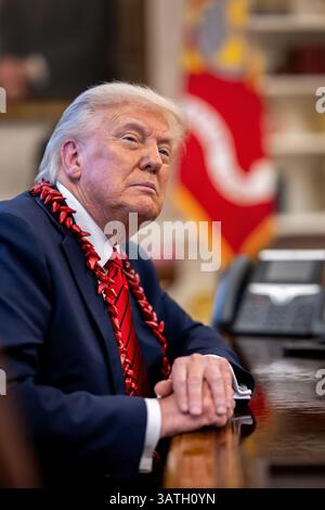 Will Scharf hands President Donald Trump Executive Orders for signing ...