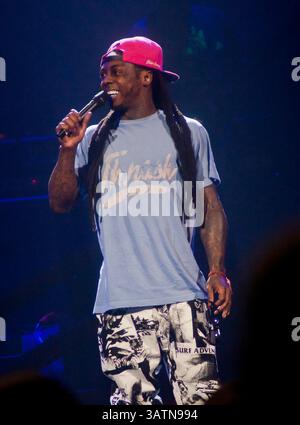 Lil Wayne performs during the Americas Most Wanted Tour at the Cruzan ...