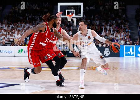 Alberto Abalde Diaz of Real Madrid gestures during Turkish Airlines EuroLeague, Play Offs match ...