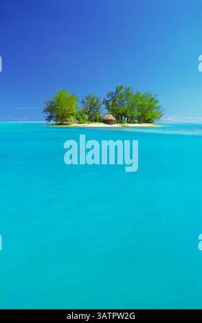 A small 'motu' (offshore islet) in Moorea one of the Windward Islands ...