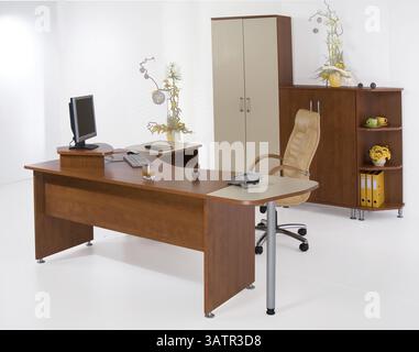 Suite of office furniture on isolated studio background Stock Photo - Alamy