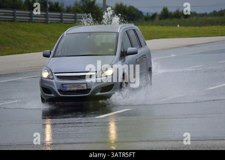 Car driving technique training on a prepared practice area Stock Photo ...