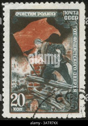 SOVIET UNION - CIRCA 1941: A stamp printed by the Soviet Union Post ...