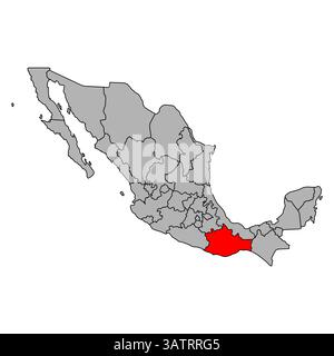 Oaxaca of Mexico map shape, travel web concept icon vector illustration ...