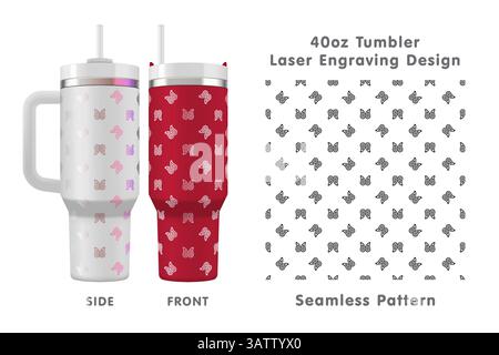 Seamless laser engraving design for 40oz quencher tumbler. Abstract ...