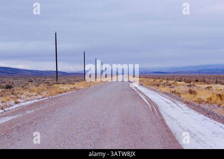 Telephone Poles in Bleak Winter Landscape Stock Photo - Alamy