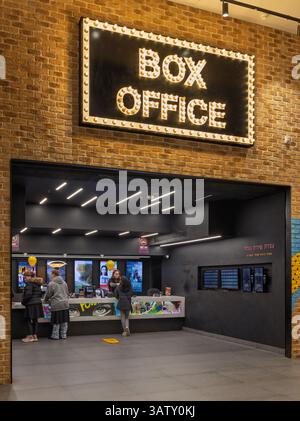 Customers at a movie theater concession stand in Duncan, OK Stock Photo ...