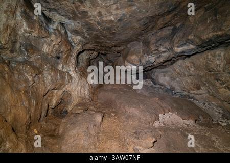 Thirst House cave in the nature reserve of Deepdale near Buxton in ...