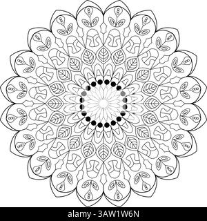 Decorative Mandala Coloring Pages for Mindful Activities Stock Vector ...
