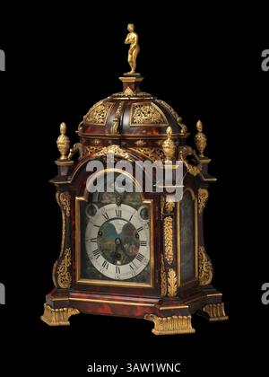 Ornate antique musical bracket clock with calendar, ca. 1700 Stock ...