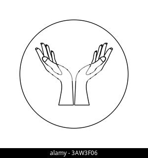 Human hand continuous single line art drawing of concept doodle style ...