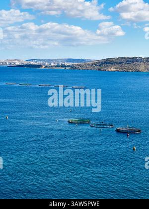 Fish farms off the coast of Malta Stock Photo - Alamy