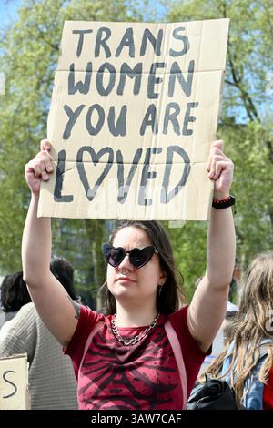 London, UK. Emergency Trans Rights Rally in Parliament Square. Trans ...