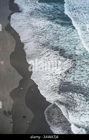 Schwarzer Lavastrand, Playa de Nogales, La Palma, Atlantik, Spanien ...