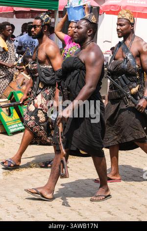 Kumasi, Ghana. Ashanti Akwasidae Festival. Men in Traditional Clothing ...