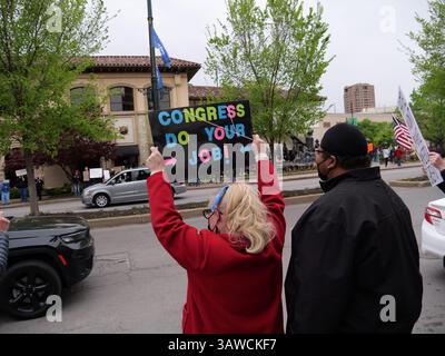Kansas City, Missouri - April 19, 2025: Hands Off Protest Rally at ...