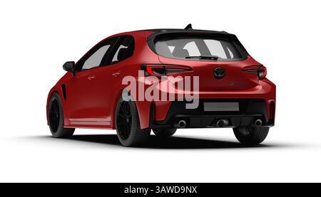 Izmir, Turkey - Apr 18 2025: Rear left side perspective of red Toyota ...