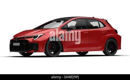 Izmir, Turkey - Apr 18 2025: Full right side view of red Toyota Corolla ...