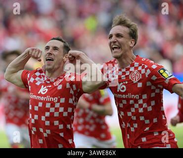 Nelson Weiper jubelt nach seinem Tor zum 3:1 über Rosenburg Trondheim ...