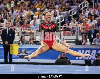 Utah's Avery Neff competes on the floor exercise during the NCAA women ...