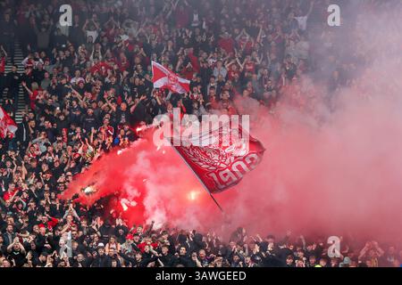 Aberdeen Football Club fans set off flares during the Scottiish Cup ...