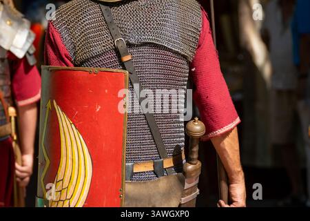 Detail of the armor of roman legionaries soldiers, Jerash, Jordan Stock ...