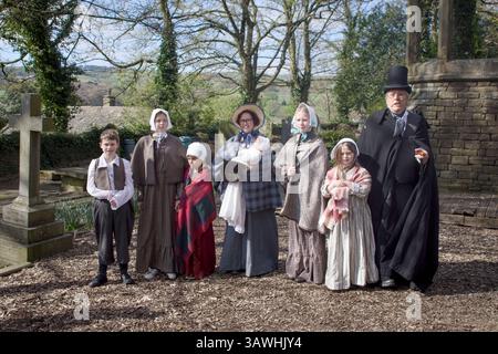Thornton, West Yorkshire, UK, 20 Apr 2024, the Bronte Birthplace walk ...