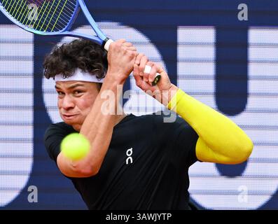 Ben Shelton of USA in action during the Round Robin singles match ...