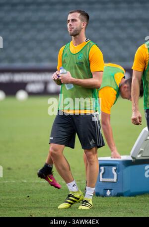Bosnian football player Miralem Pjanic of Juventus F.C. attends a press ...