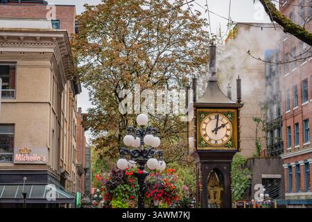 Iconic clock in Gastown neighborhood of Vancouver, BC, Canada Stock ...