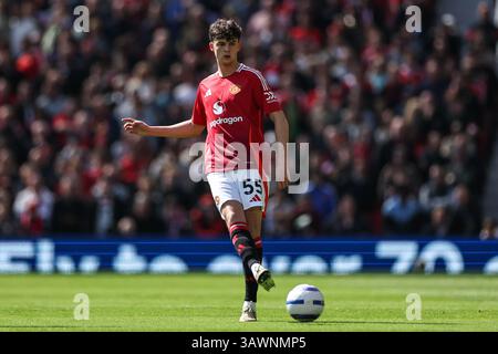 Tyler Fredricson of Manchester United with the ball during the Carabao ...