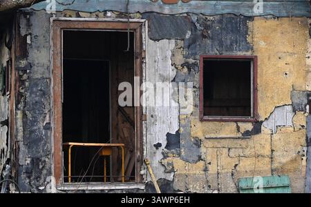 Abrisshaus, Immobilie, aufgenommen in Eichenau, Bayern, am 12. Februar ...