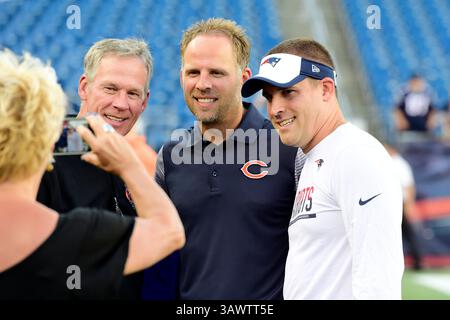New England Patriots center Ben Brown (77) reacts after defeating the ...