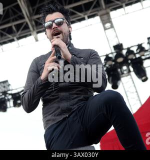 Dustin Bates of Starset performs during Sonic Temple Art and Music ...