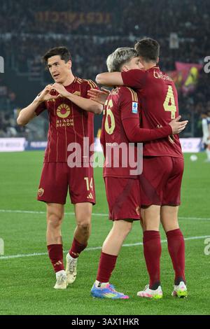 Olimpico Stadium, Rome, Italy - Eldor Shomurodov of AS Roma scores the ...