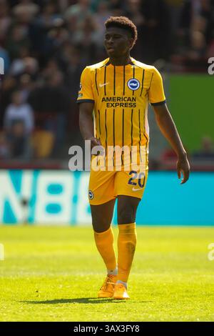 Carlos Baleba of Brighton & Hove Albion during the Fulham v Brighton ...