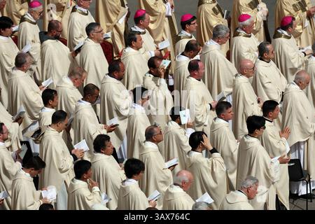 Rome, Italy. 20th Apr, 2025. Priests attend the Holy Mass on Easter ...