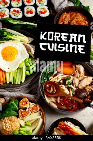 Bibimbap, traditional korean dish, top view Stock Photo - Alamy