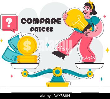 Illustration of Comparing Prices and Inflation in the Economy ...